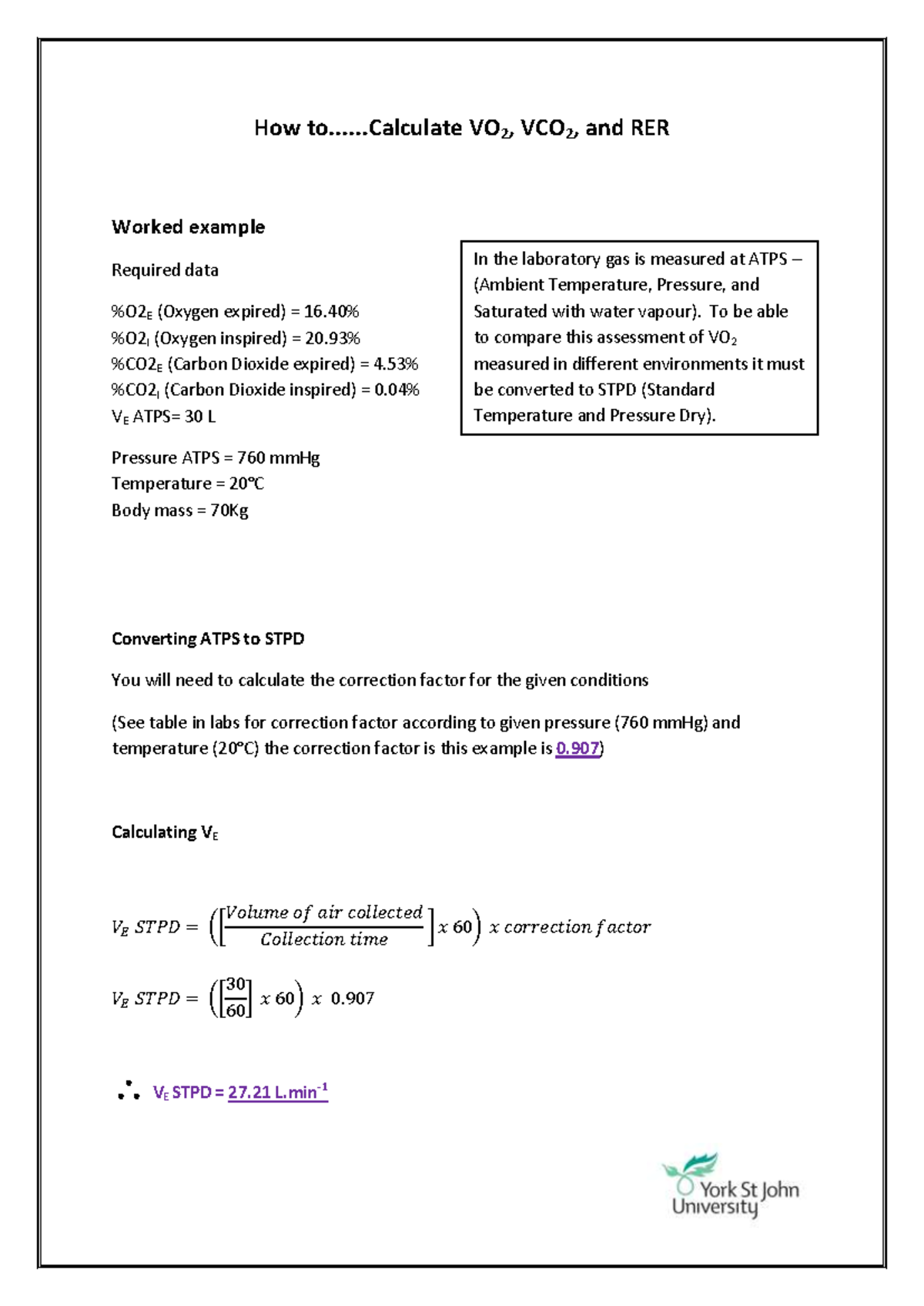 Calculating VO2, VCO2, and RER: A Guide to Respiratory Measurements ...