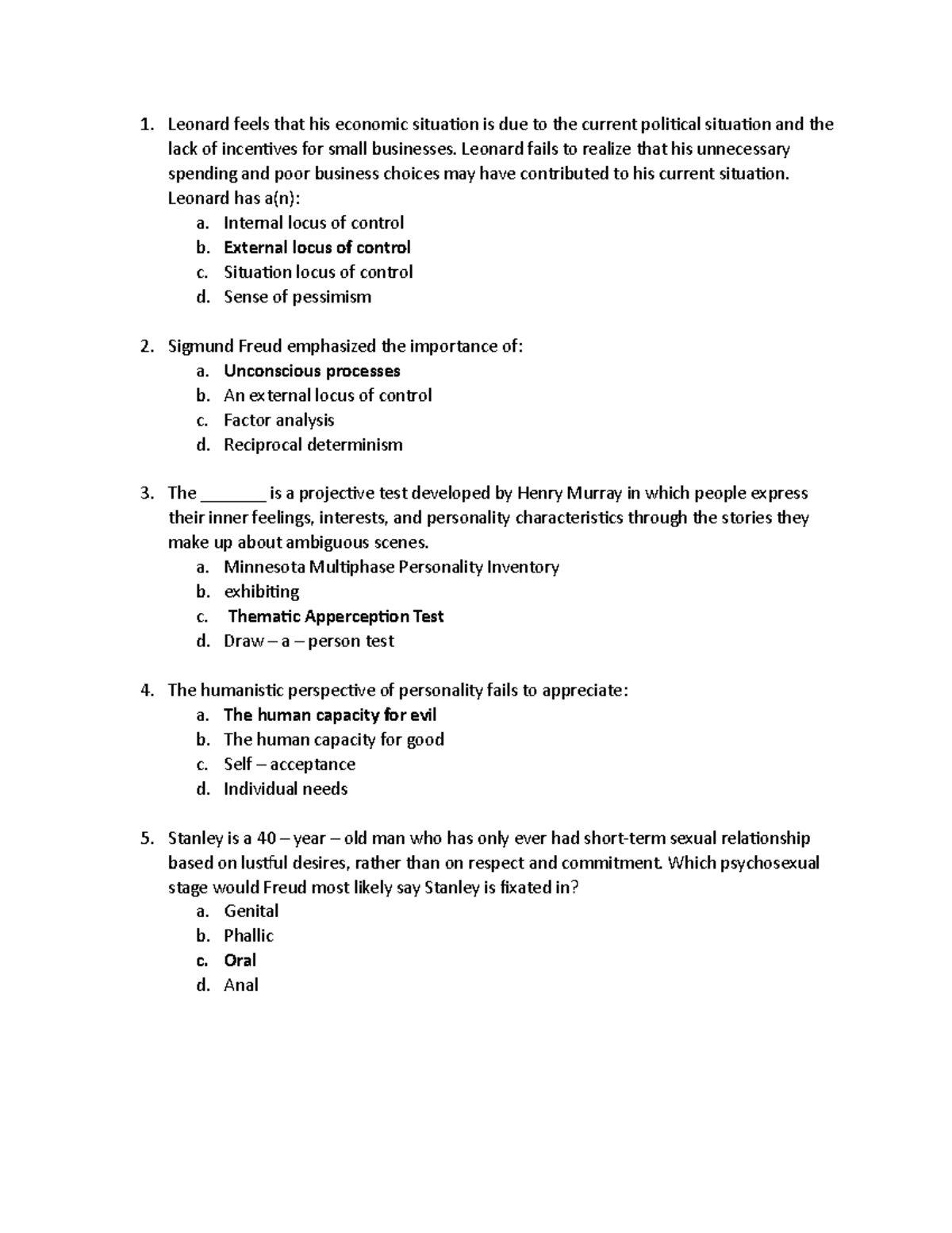 Psychology PSY101 Final Exam Study Guide and Practice Questions - Studocu
