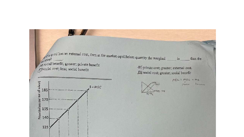 Econ 2 Exam Review: External Costs & Market Equilibrium Analysis - Studocu