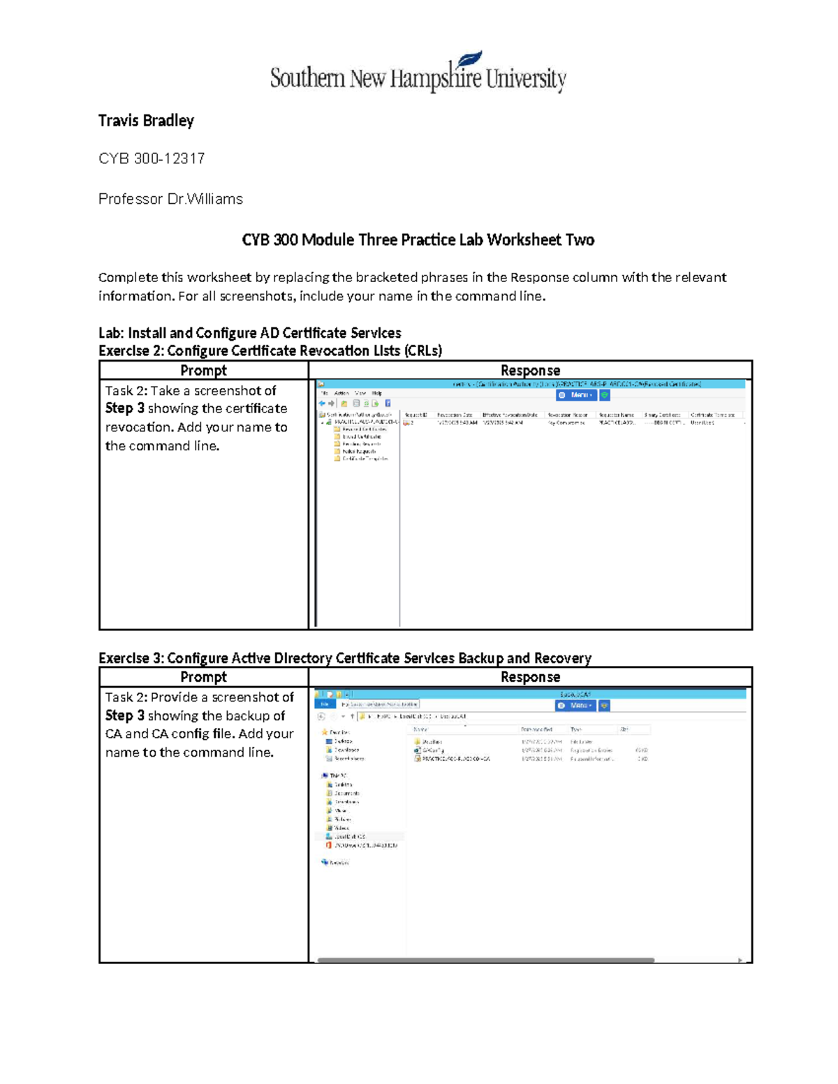 CYB 300 Module Three Practice Lab Worksheet Two Completed - For all ...