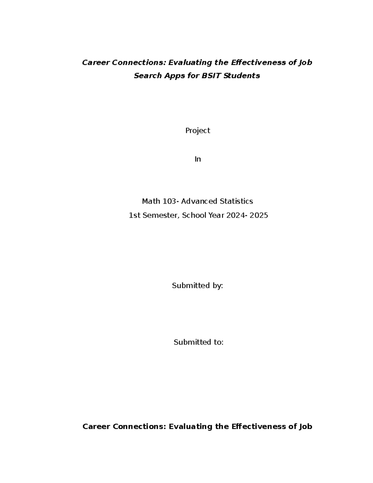 Evaluating Job Search Apps for BSIT Students: A Study in Math (1st Sem ...