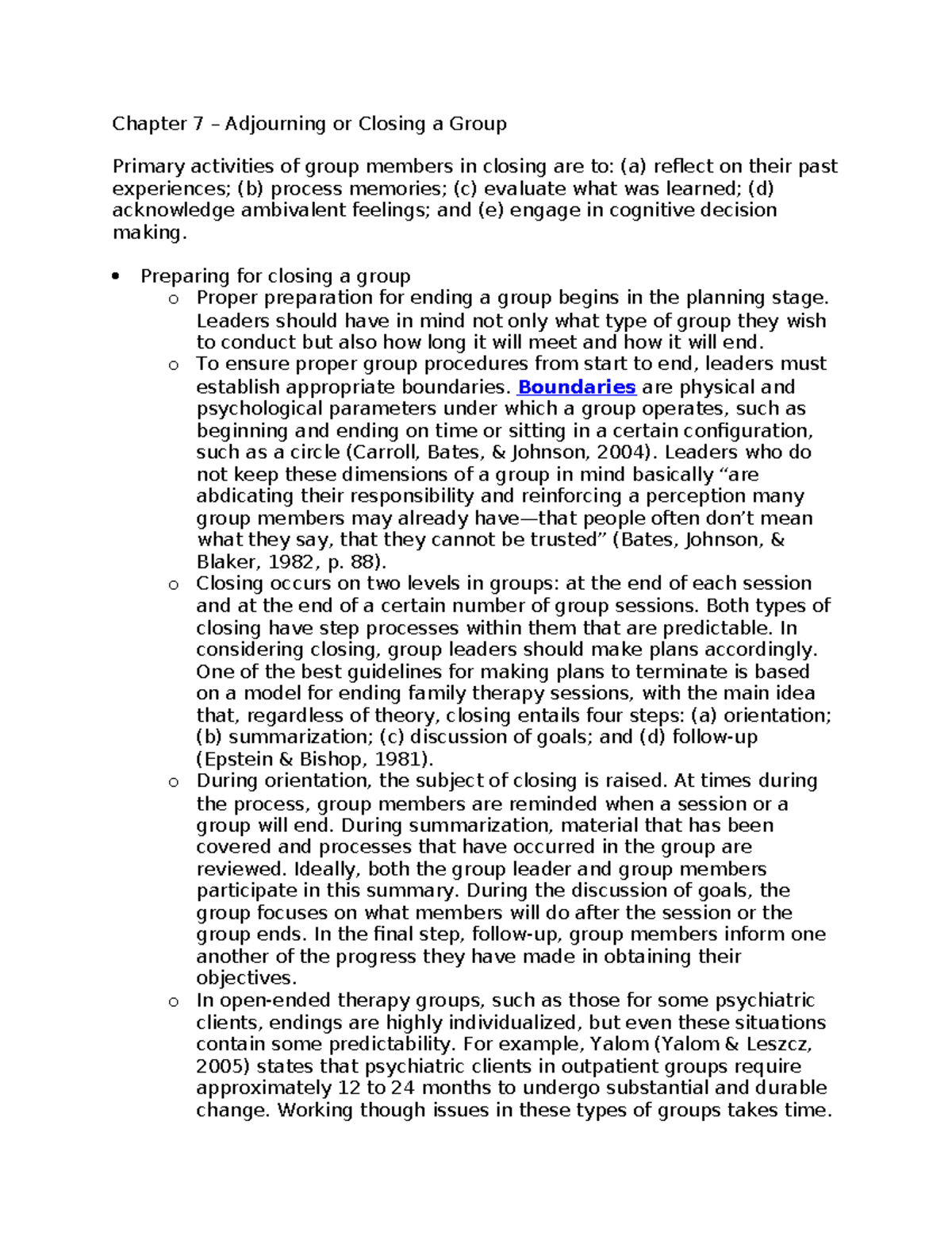 Chapter 7: Closing a Group – Key Strategies and Member Reflections ...