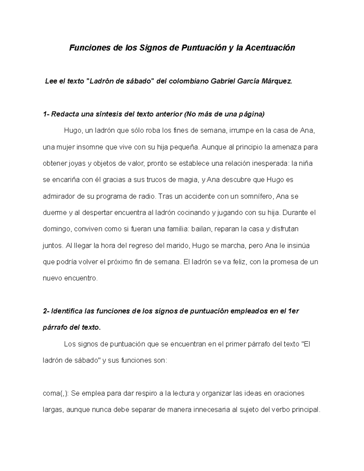 Funciones de los Signos de Puntuación y Acentuación - Unidad 3 - Studocu