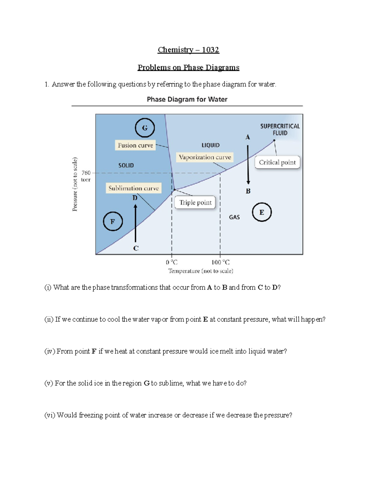 Chemistry 1032 Phase Diagram Problems and Solutions - Studocu