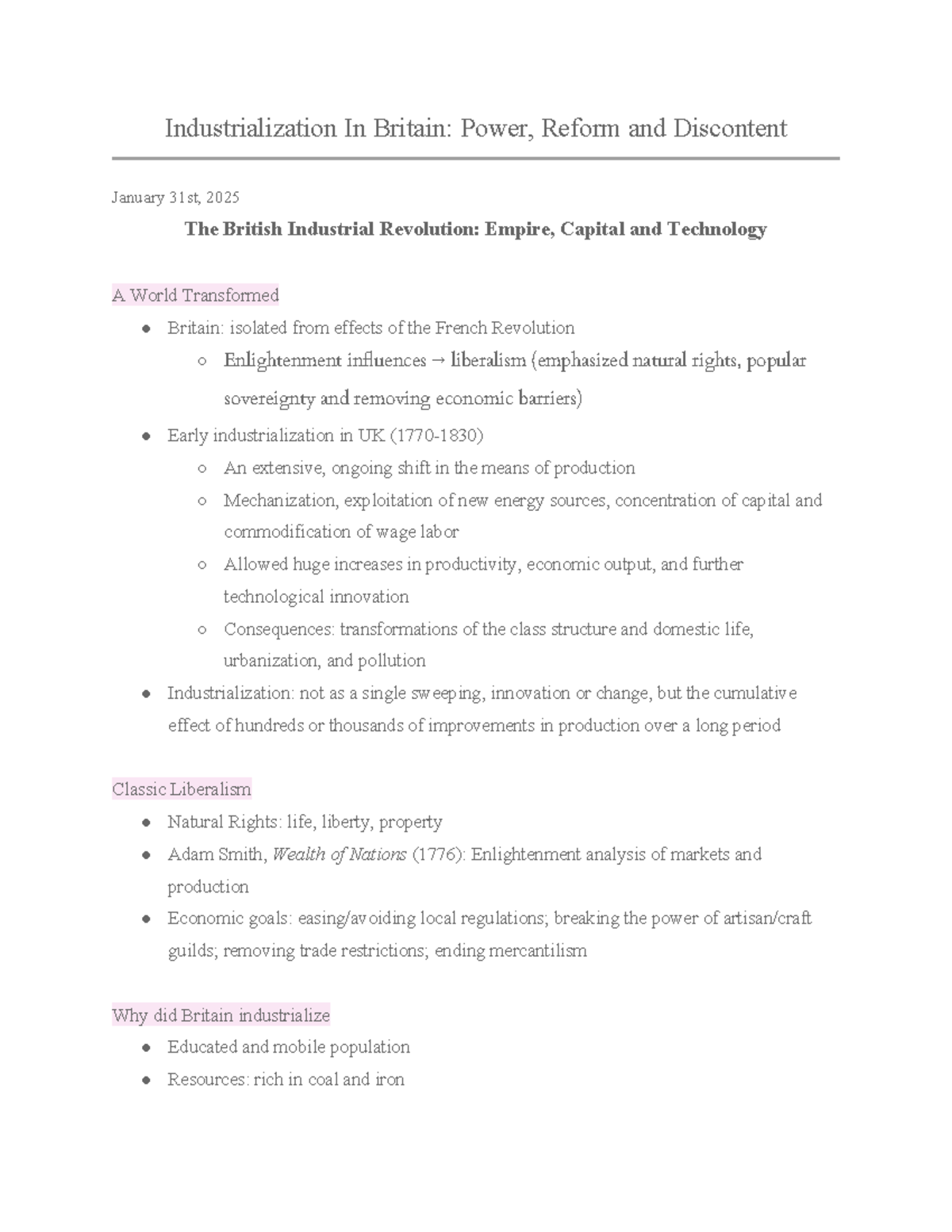 Industrialization, Labor Reform, and Abolition in 19th Century Britain ...