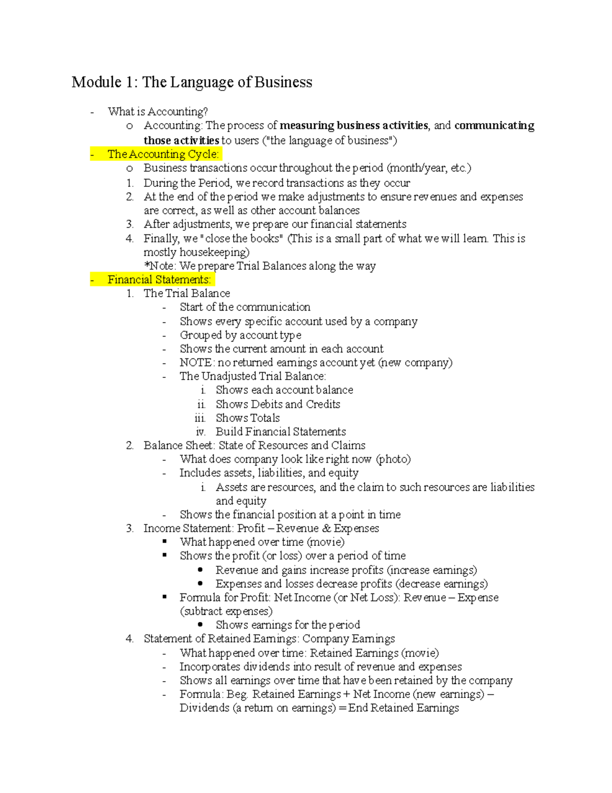 Principles of Accounting ACC 101 Midterm Exam Study Guide - Studocu