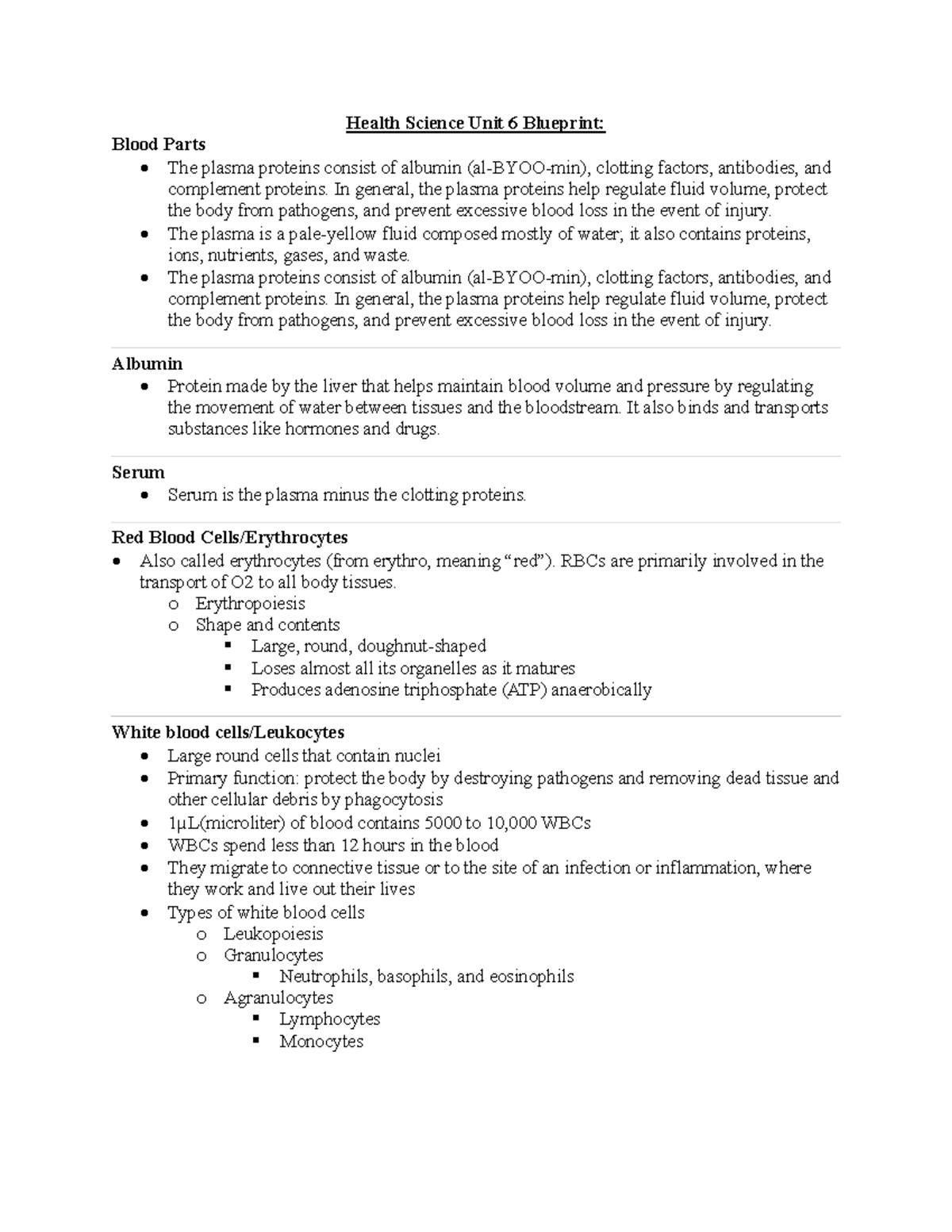 Health Science Unit 6 Blueprint - final - print - Health Science Unit 6 ...