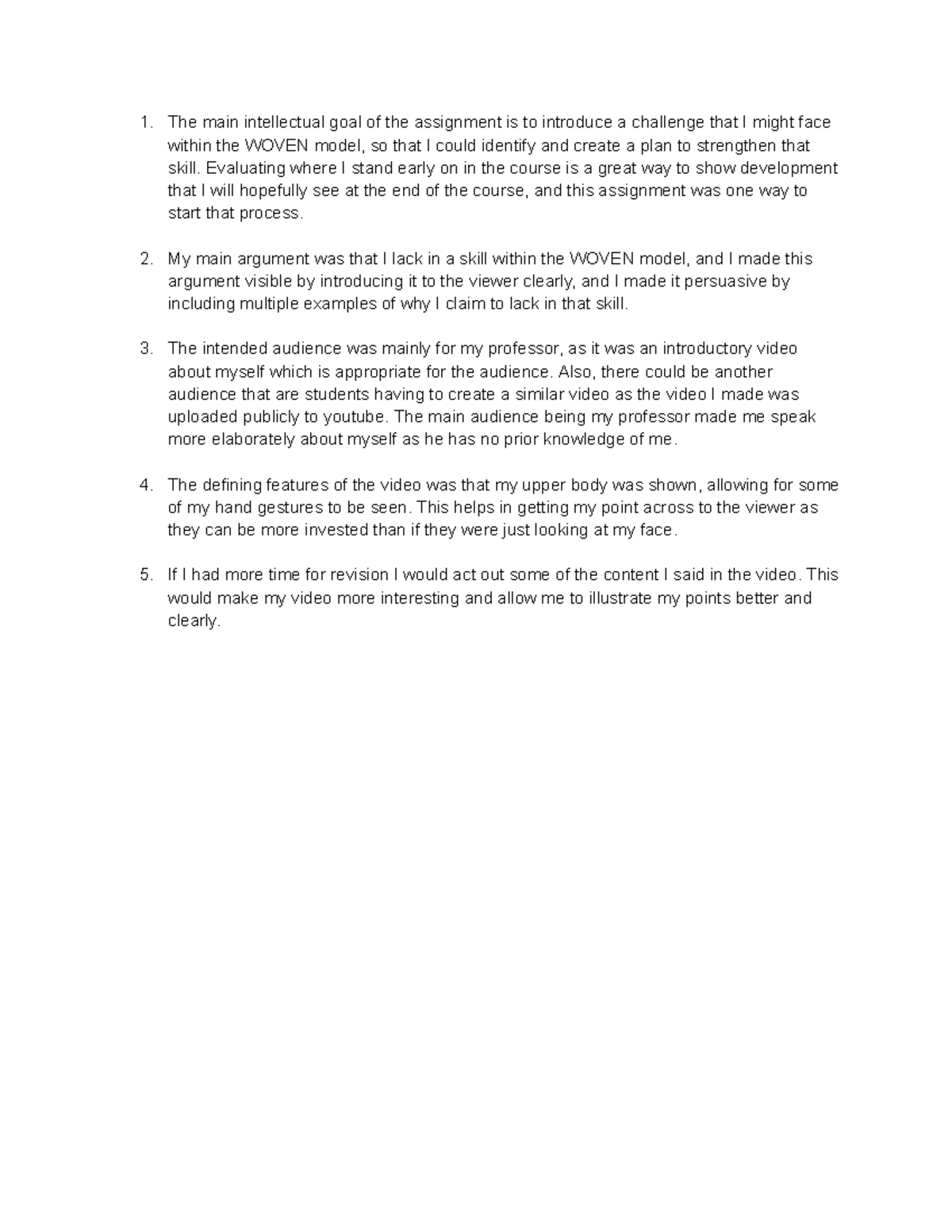 Artifact 0 Reflection: WOVEN Model Challenges - 67 U(SIC)GA - Studocu