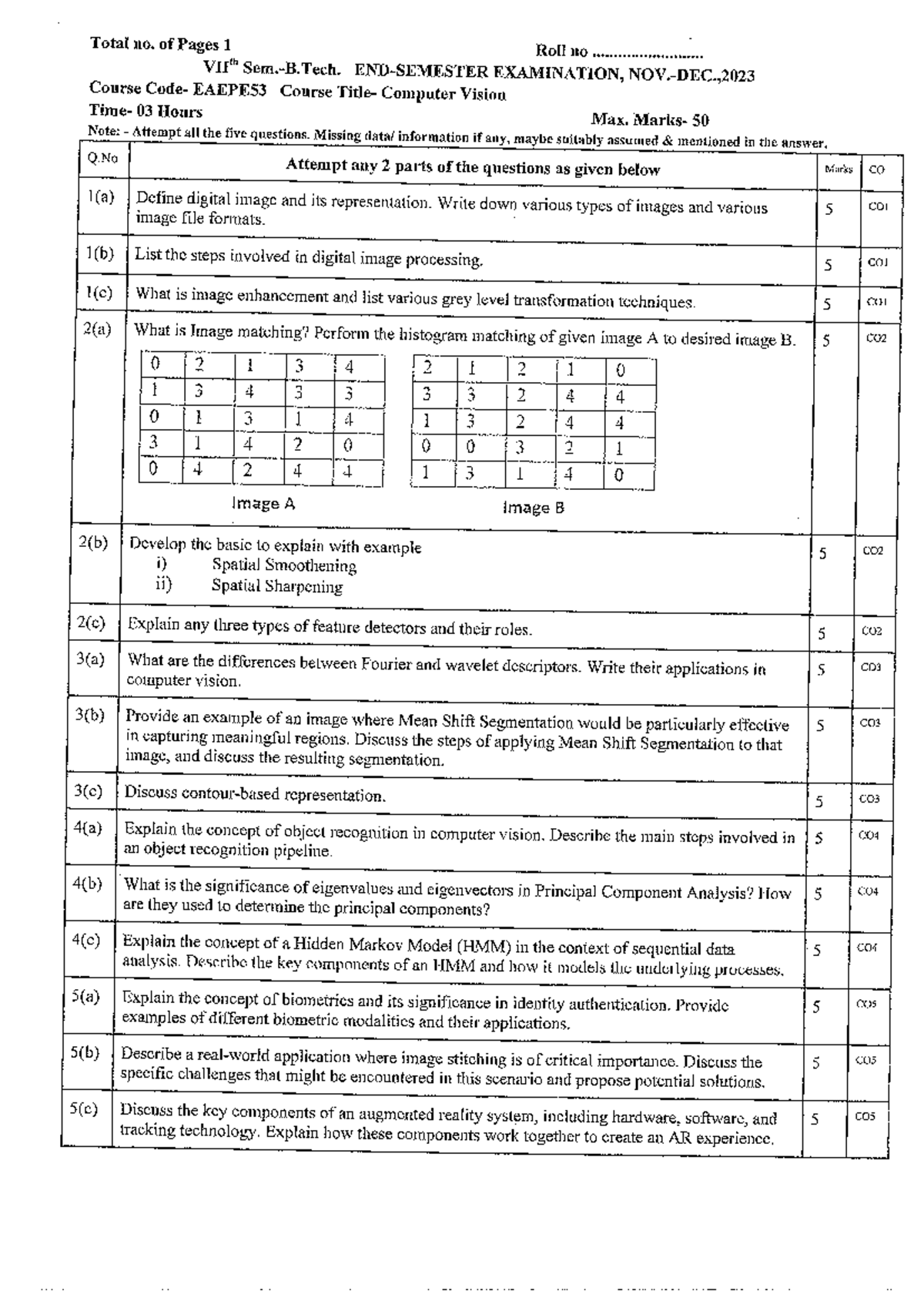 EAEPE53 Computer Vision Final Exam Practice Questions - Studocu