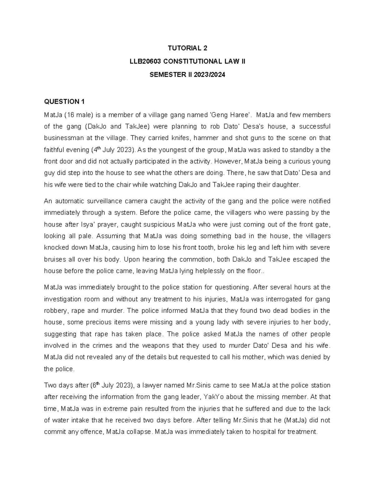 Tutorial 2 Article 5 - Hope this benefits you - TUTORIAL 2 LLB20603 ...