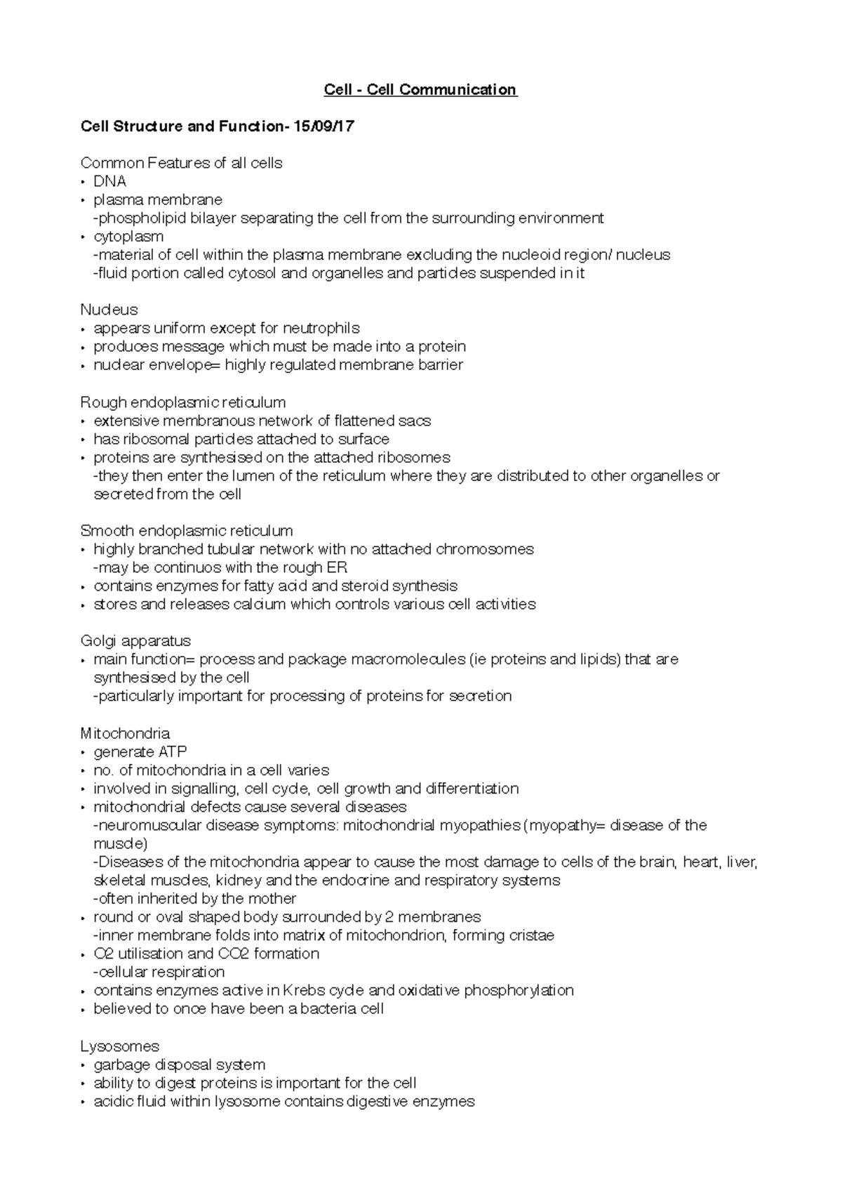 Cell- Cell Communication - Cell - Cell Communication Cell Structure and ...