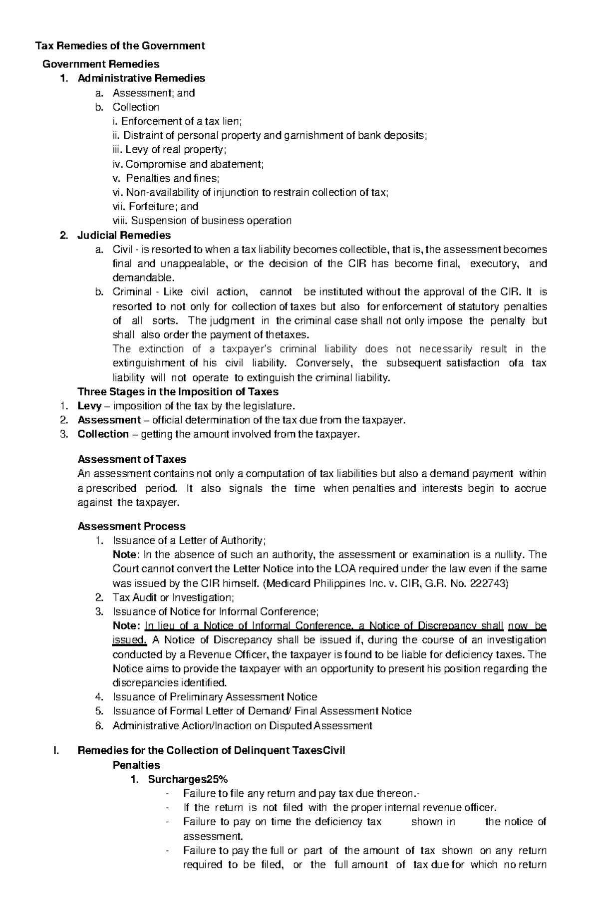 Tax Remedies of the Government: Administrative & Judicial Insights ...