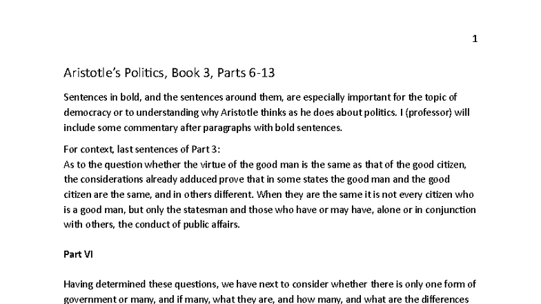 Aristotle's Politics: Book 3 Insights on Democracy (Sections 6-13 ...