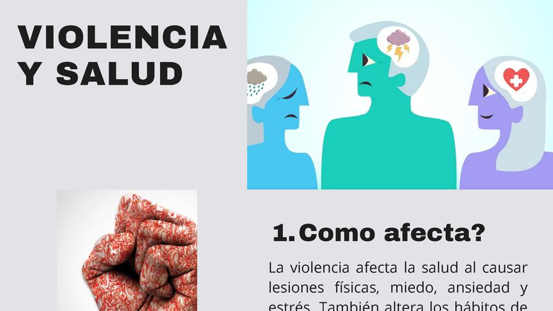 Violencia y Salud: Impacto en el Bienestar y la Comunidad - Studocu