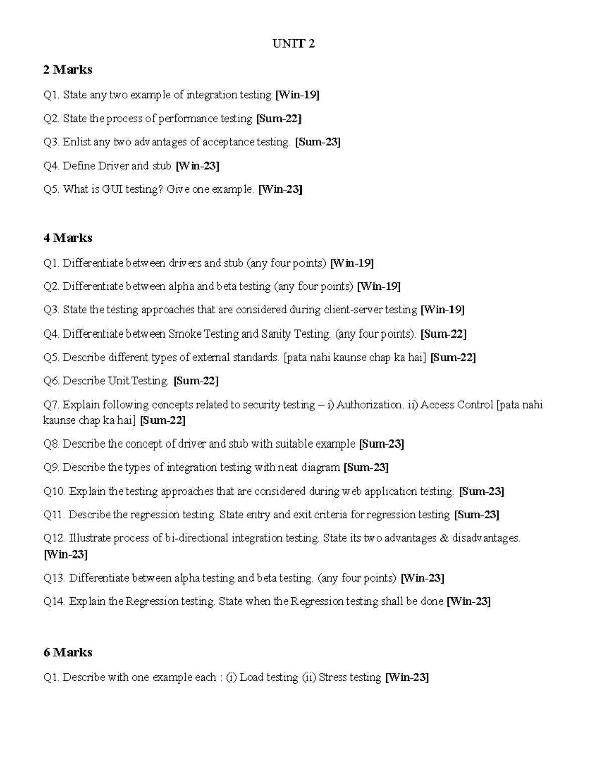STE UNIT 2 - STE UNIT 2 questions - UNIT 2 2 Marks Q1. State any two example of integration ...