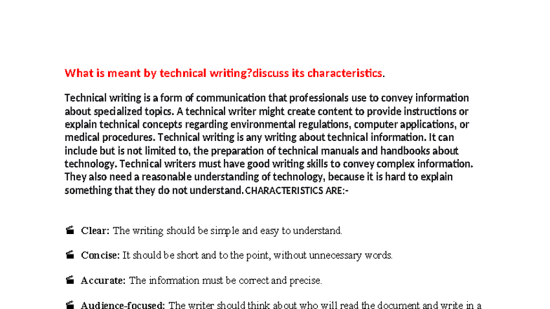 Understanding Technical Writing: Characteristics & Processes Explained ...