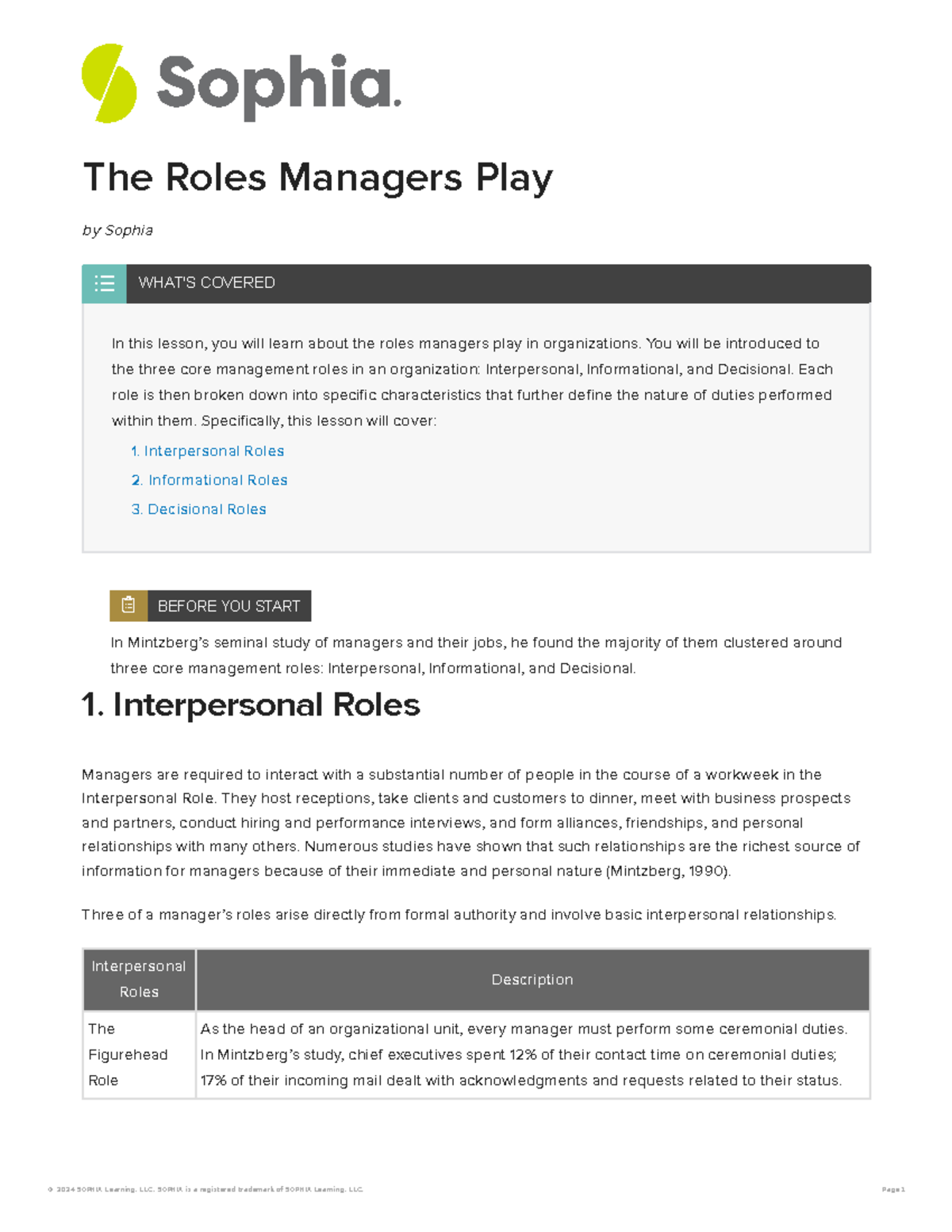 The Roles Managers Play: Interpersonal, Informational & Decisional ...