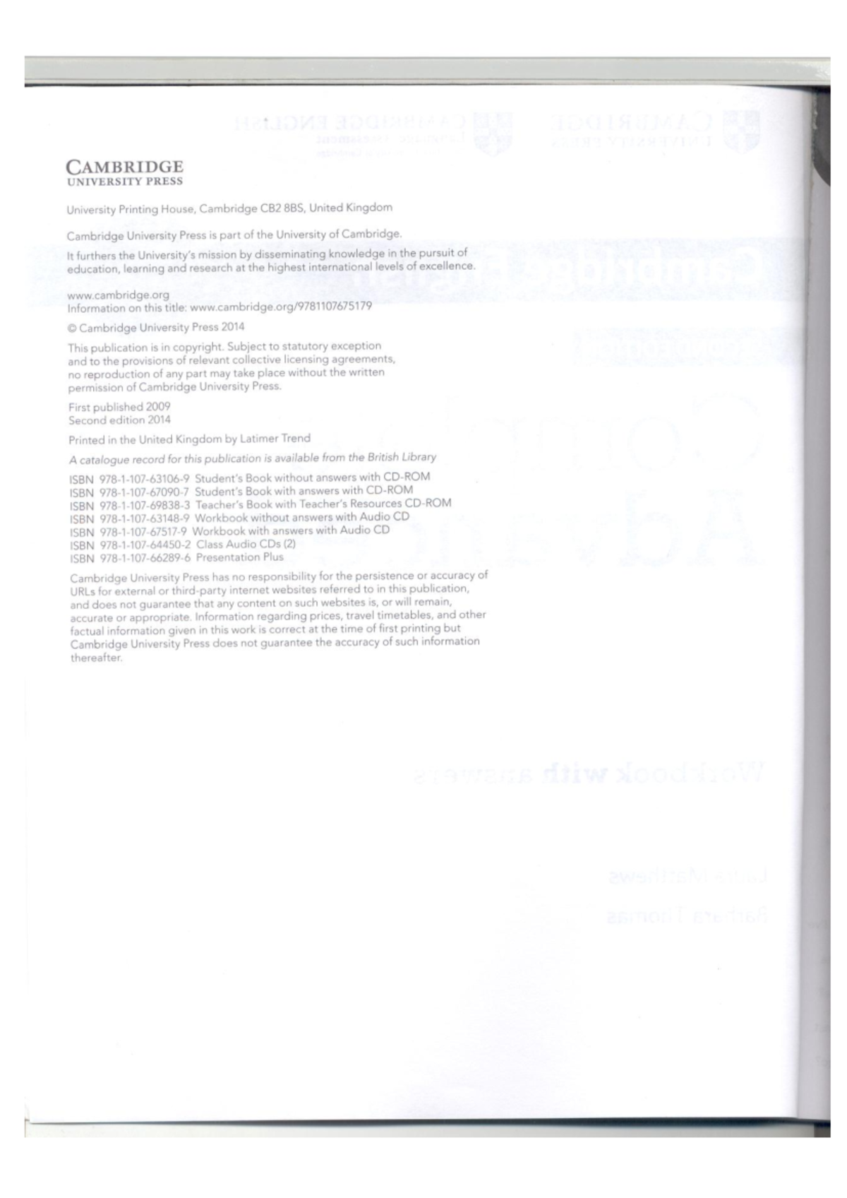 Complete Advanced Workbook 2 - Cambridge University Press - Studocu