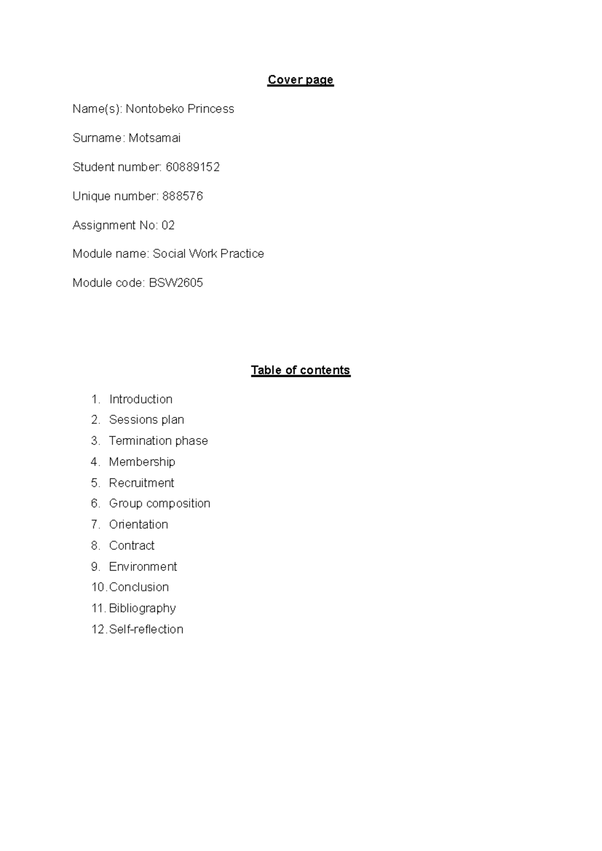 BSW2605: Group Work Proposal for Parents Affected by Substance Abuse - Studocu