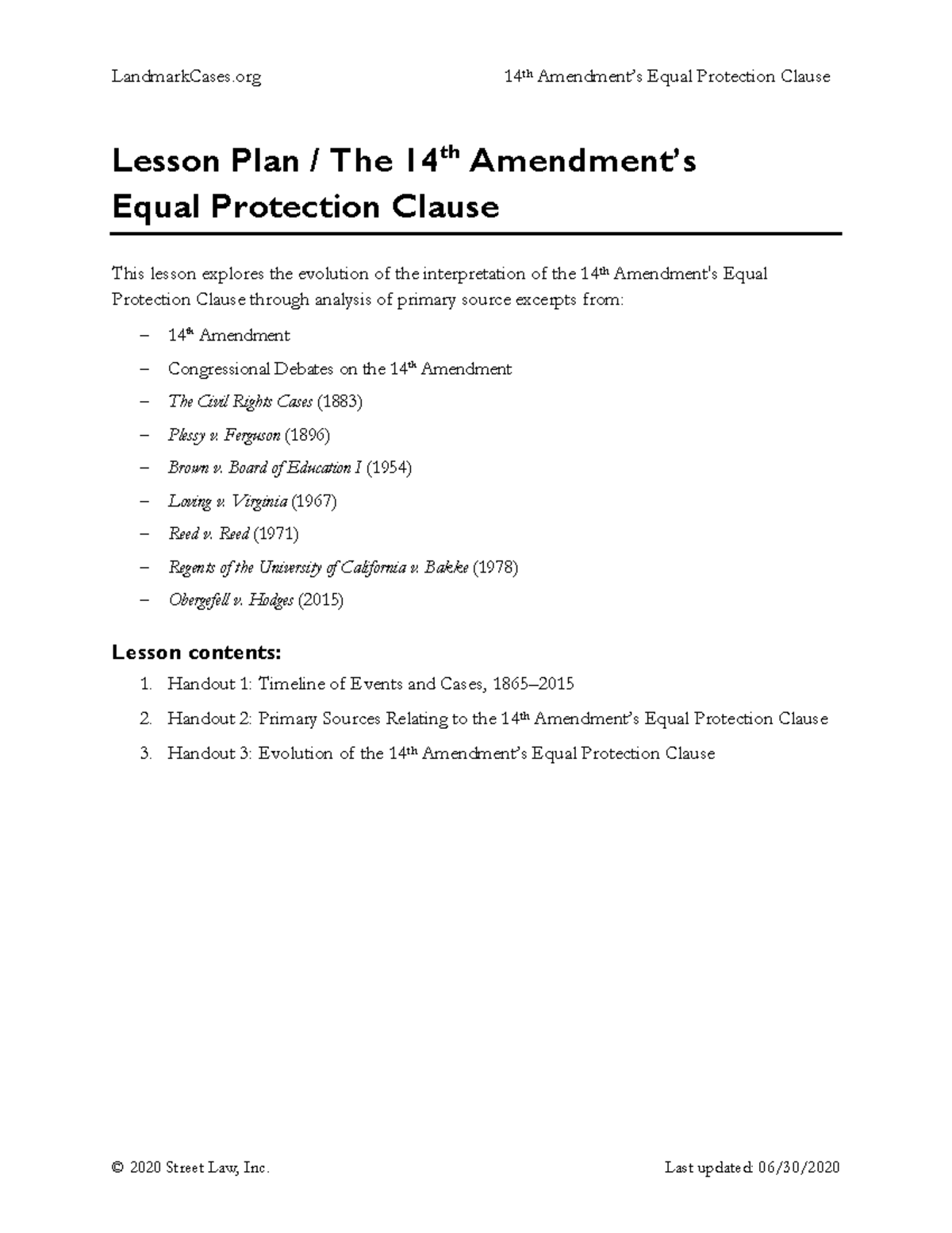 Civil rights and the 14th amendment: Analyzing landmark cases (CIV 101 ...