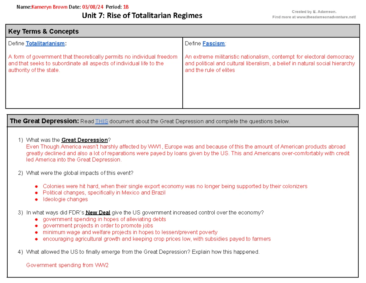 5.05 Notes - The Age of Enlightenment Guided Notes Know and understand ...