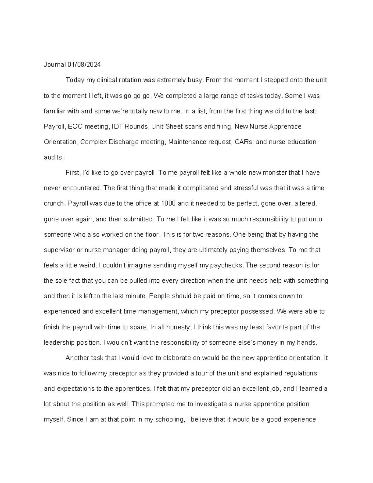 FBS Values Assignment - RN402 Evidence Based Practice Analysis - Studocu
