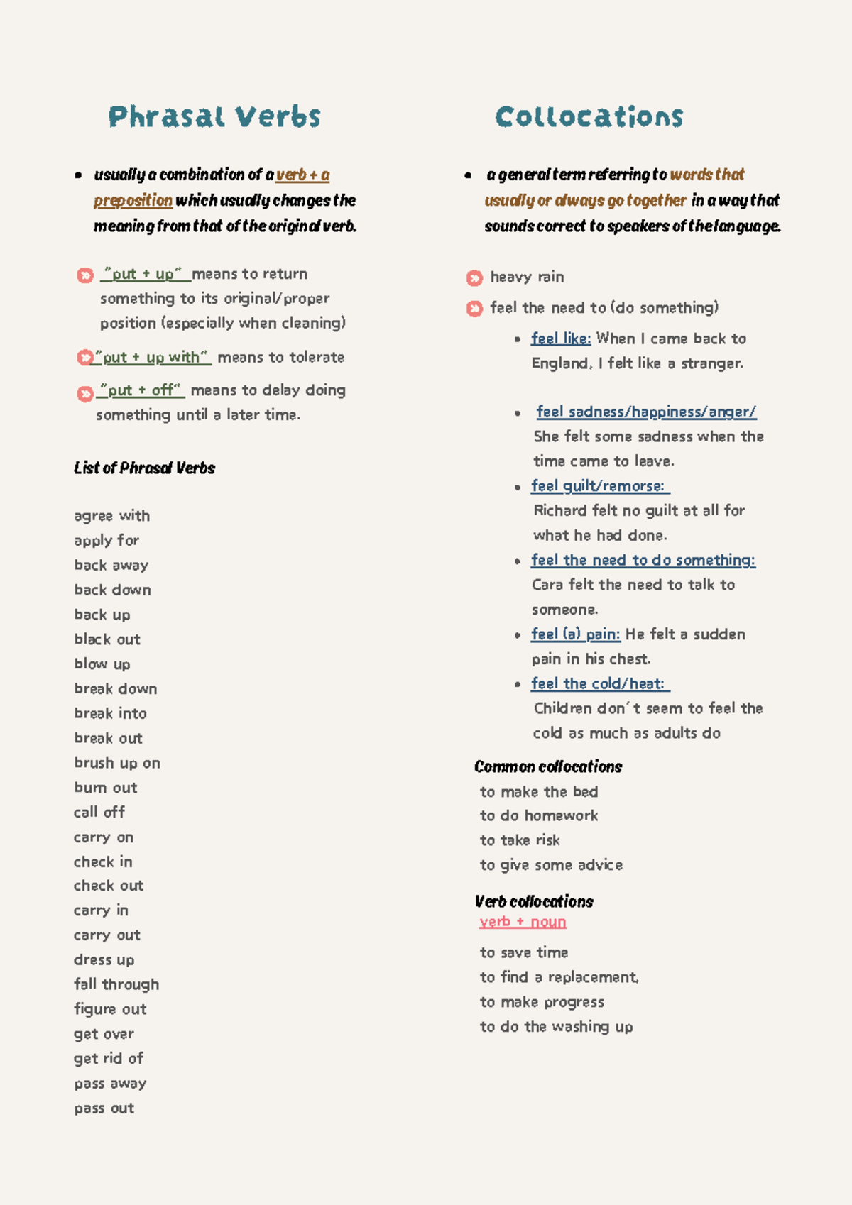 Phrasal-VERB-vs- Collocation - Phrasal Verbs Collocations a general term referring to words that ...