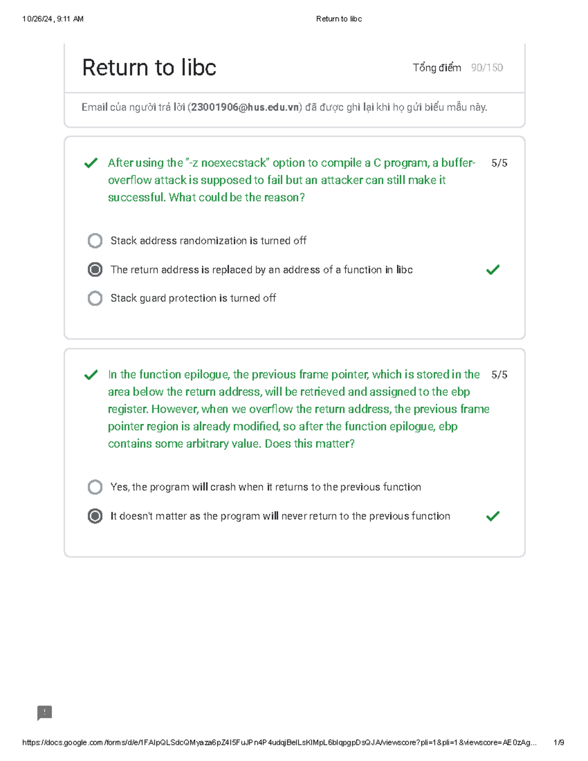Final Exam Study Guide: Return to Libc Attack (CSEC 301) - Studocu