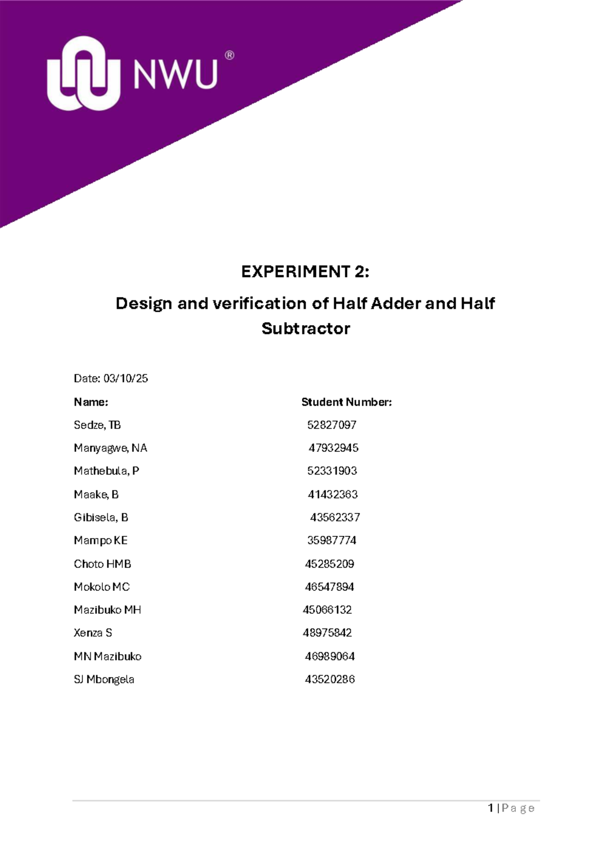 Lab 2: Design & Verification of Half Adder & Subtractor - Studocu