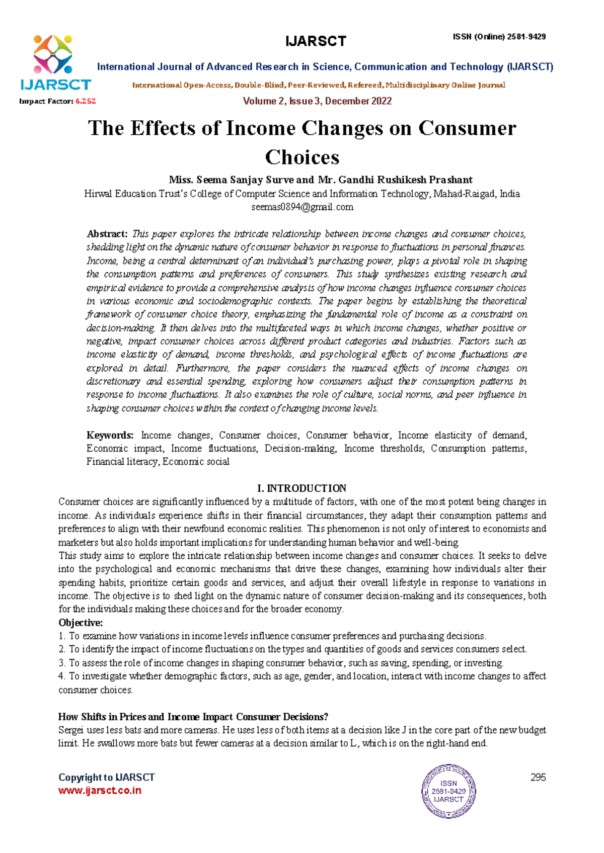 The Impact of Income Changes on Consumer Choices - Economic Study - Studocu