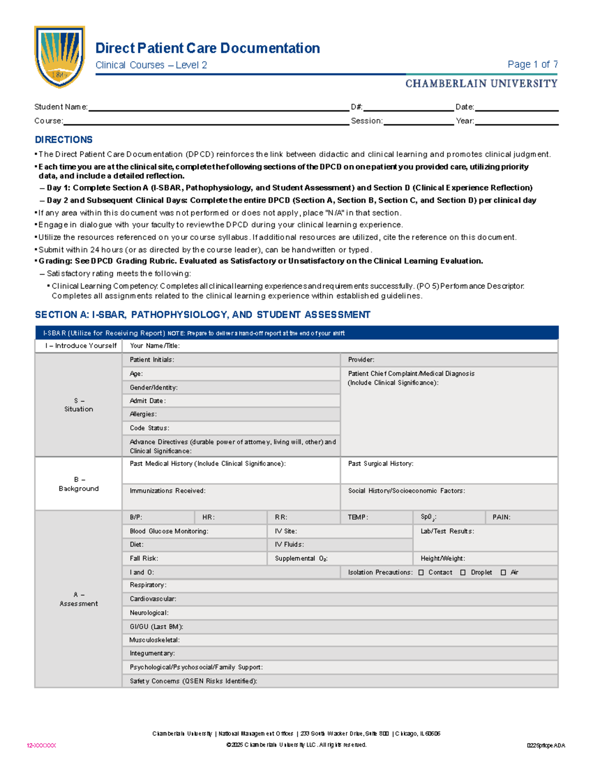 Direct Patient Care Documentation (DPCD) - Clinical Courses Level 2 ...