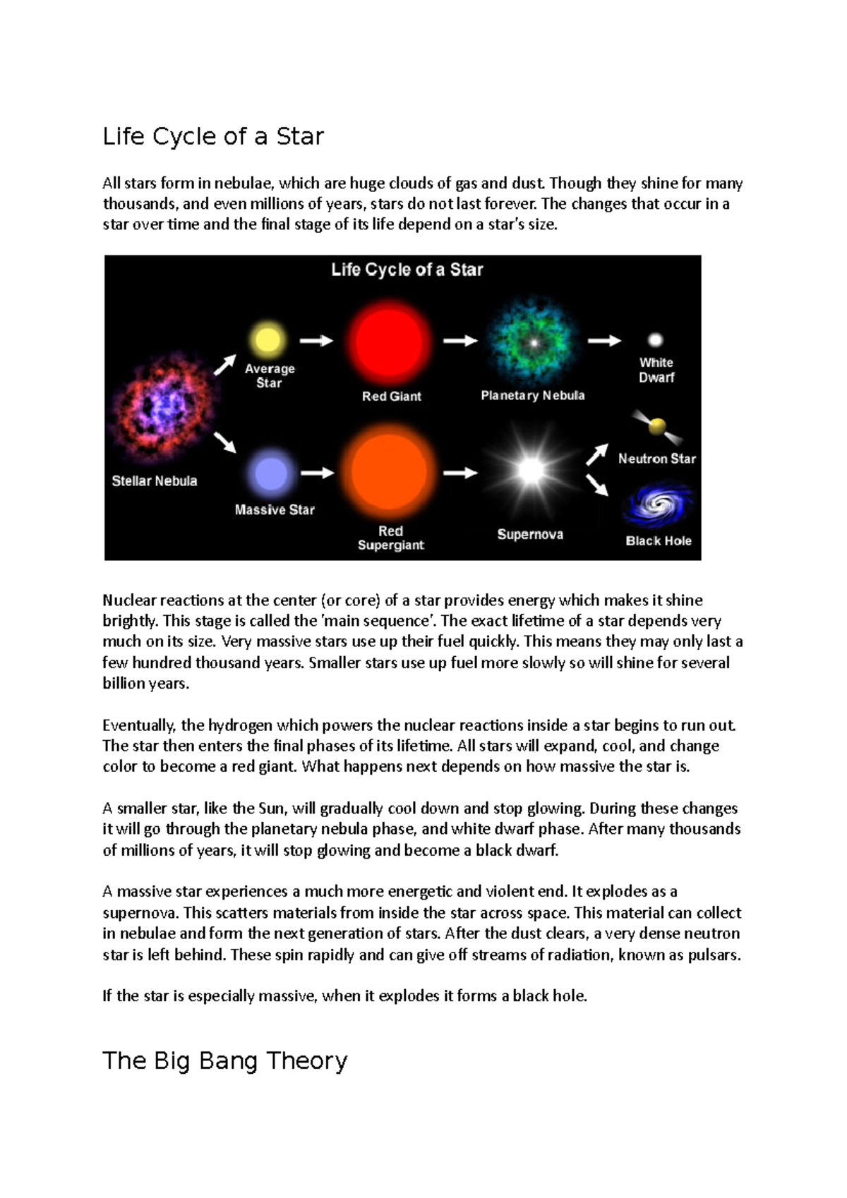 Life Cycle of a Star - qweqeqwewq ewq ew ewqew ew - Life Cycle of a ...