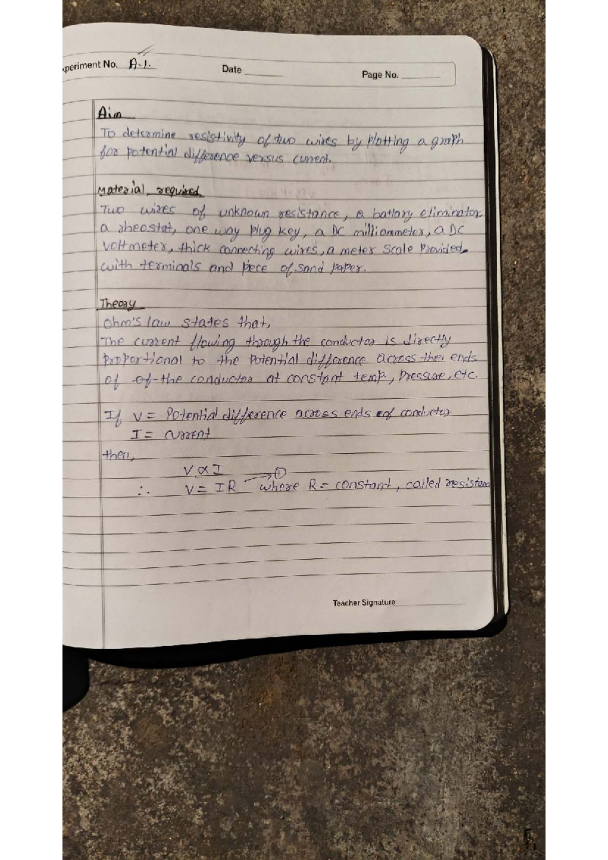 Physics Lab Manual: Experiment A.1 - Determining Wire Resistivity - Studocu