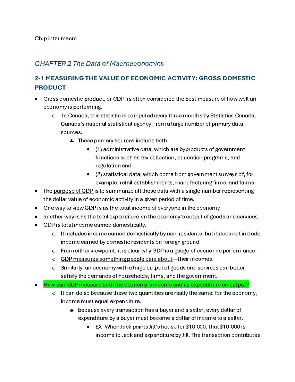 Ch.p Inter Macro - Notes on Chapter 2: Measuring Economic Activity ...