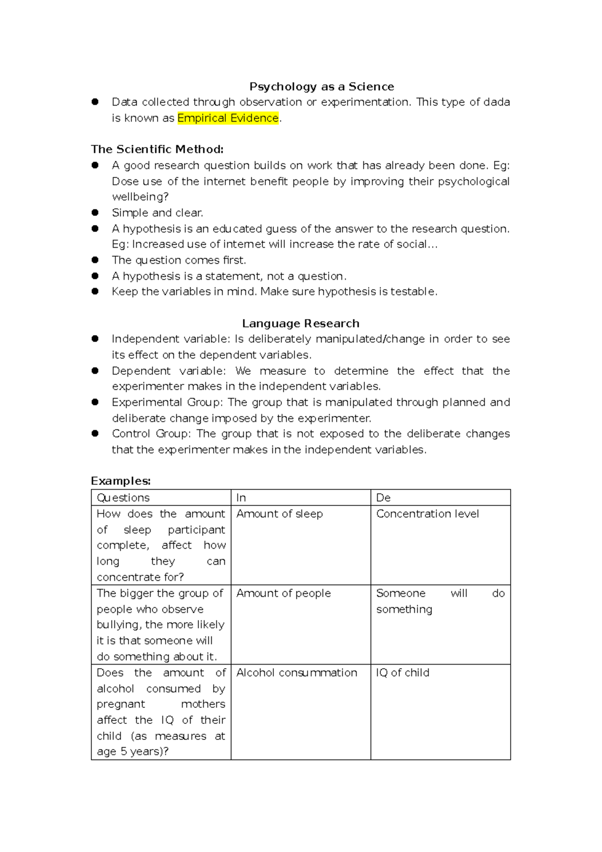 Psychology Research Methods: Empirical Evidence & Language Insights ...