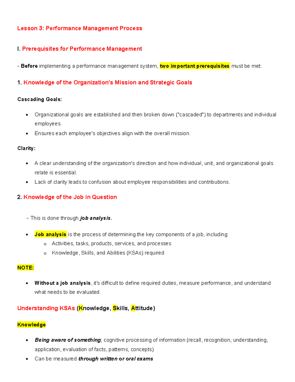 Lesson 3: Performance Management Process Overview (PMS) - Studocu