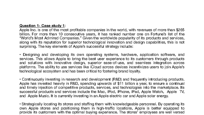 Case Study 1: Strategic Analysis of Apple Inc. (BUS 101) - Studocu