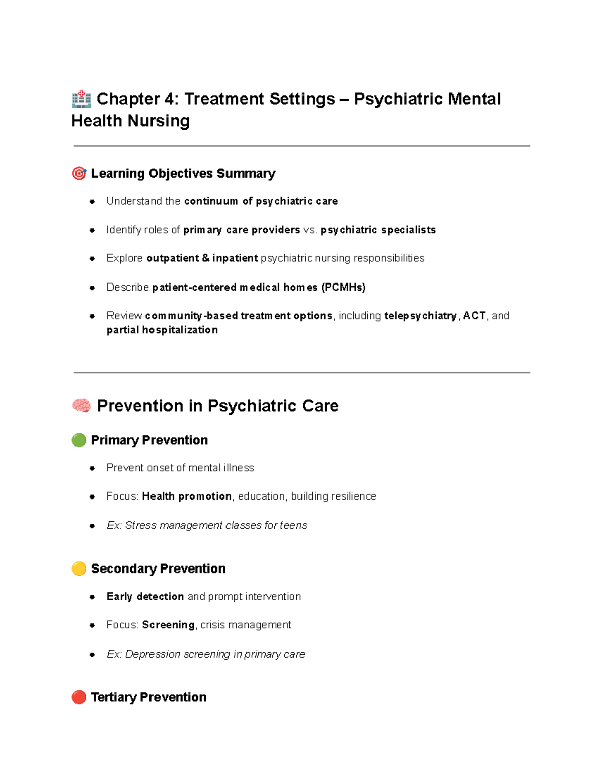 🏥 Chapter 4: Treatment Settings in Psychiatric Mental Health Nursing ...