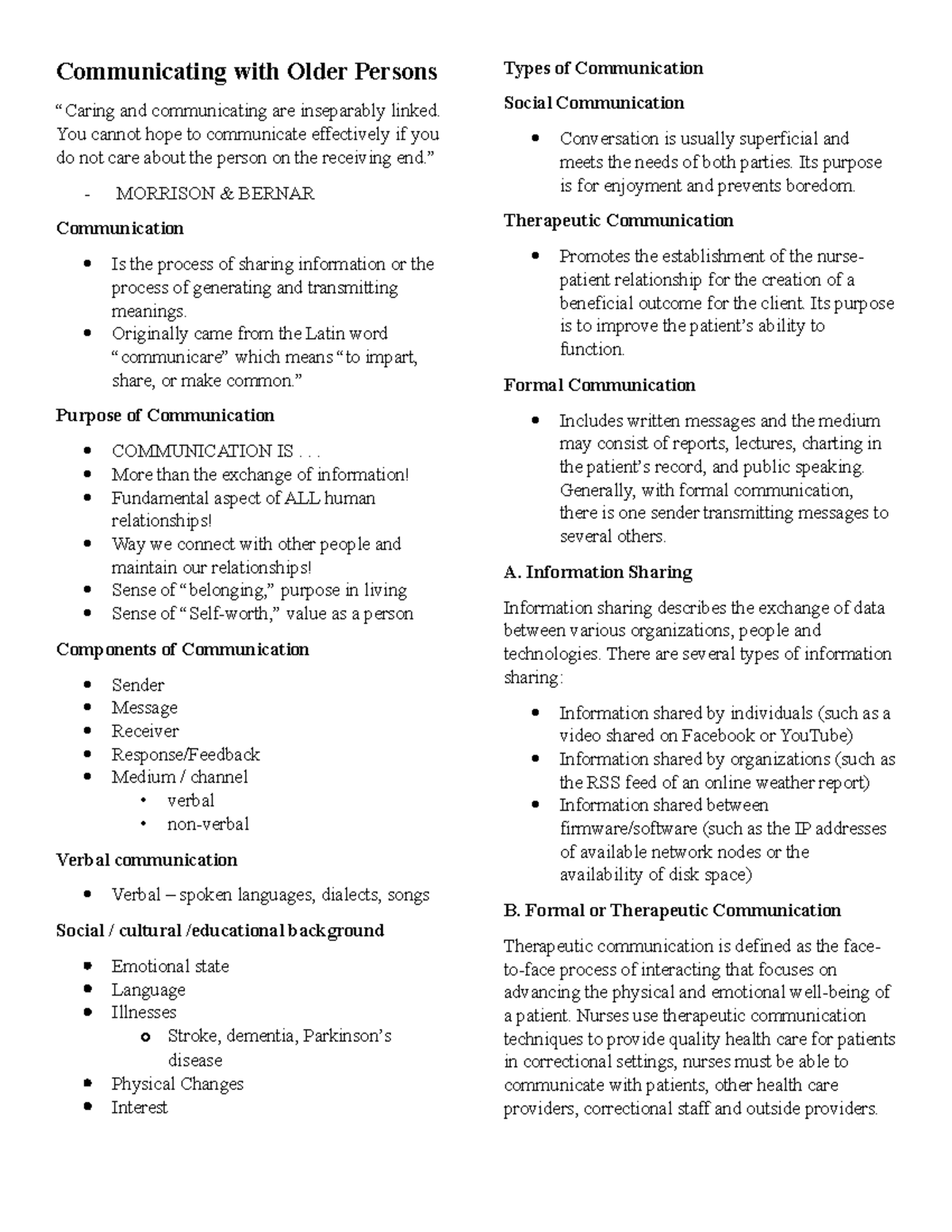 Communication Strategies for Engaging Older Adults in Care - Studocu
