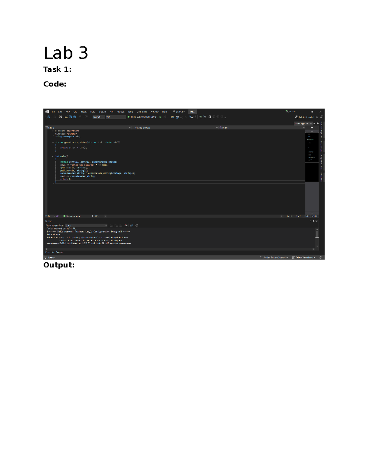 Lab#03 - Lab#03 - Lab 3 Task 1: Code: Output: Task 2: Code: #include # ...