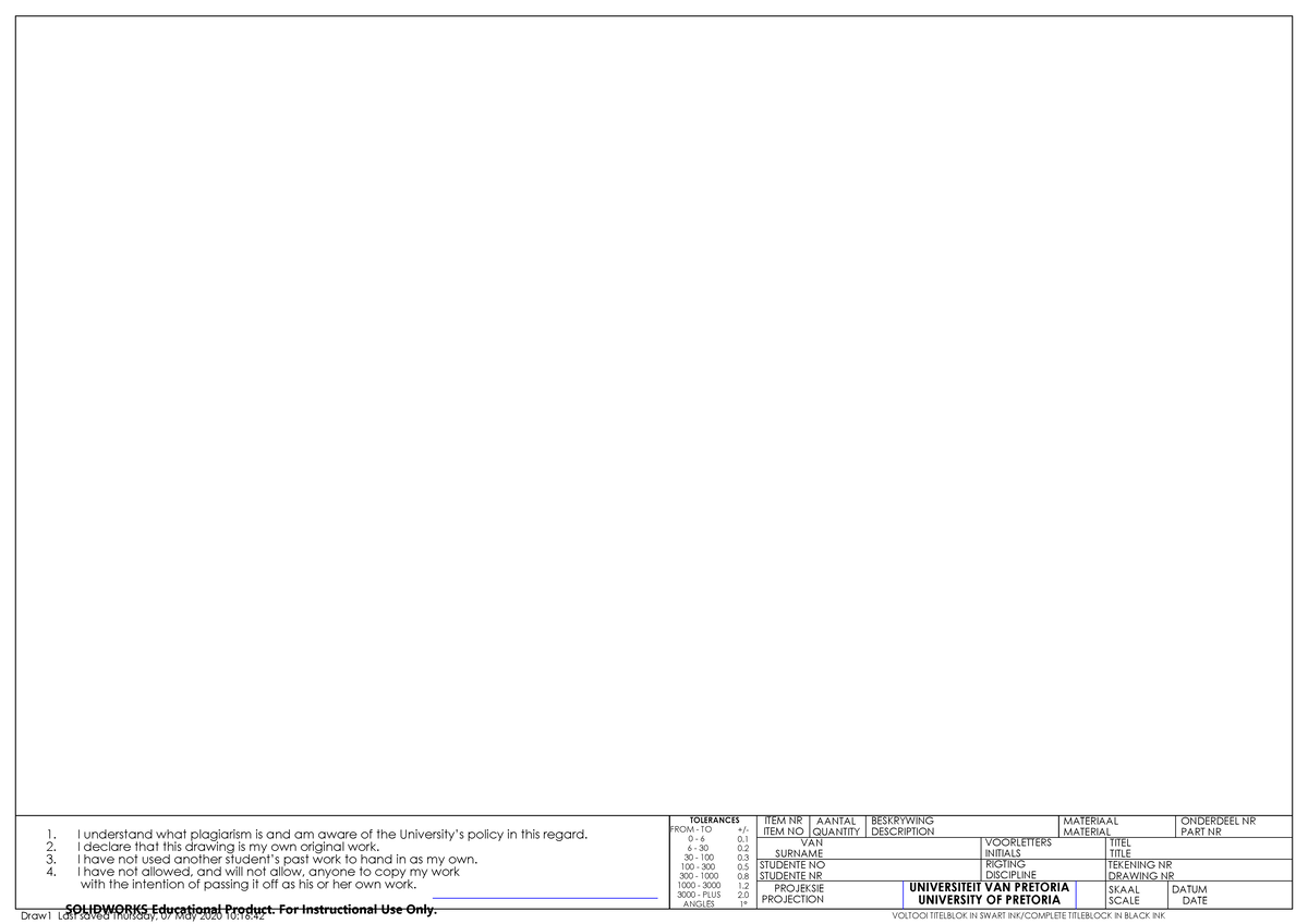 Drawing Sheet Template for Engineering Projects - UP - Studocu