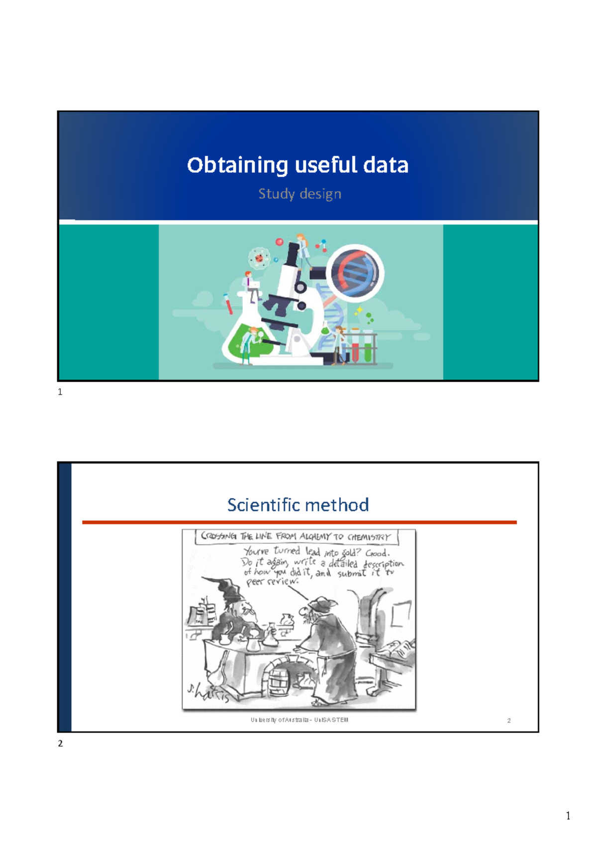 Study Design 1: Scientific Method & Data Analysis (UniSA STEM) - Studocu