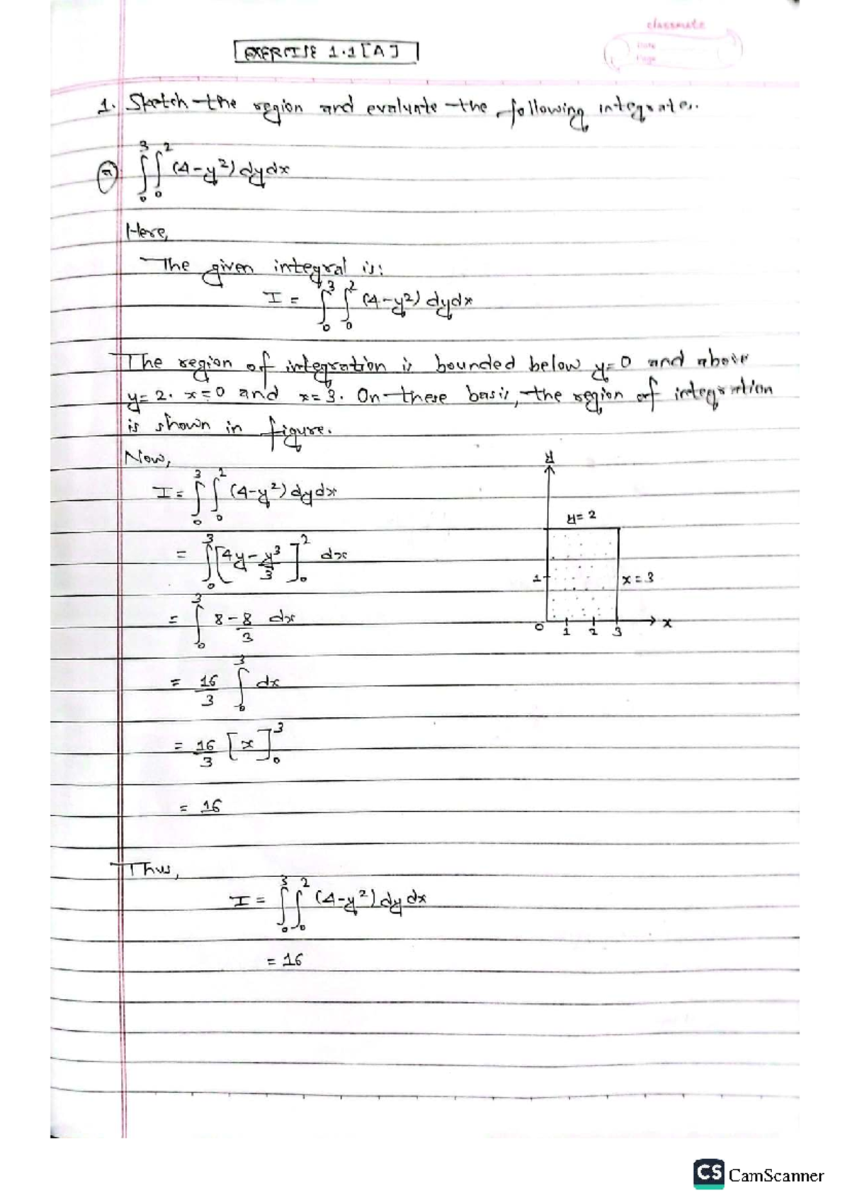 CS Calculus Exercise: Evaluating Double Integrals and Changing Order of ...
