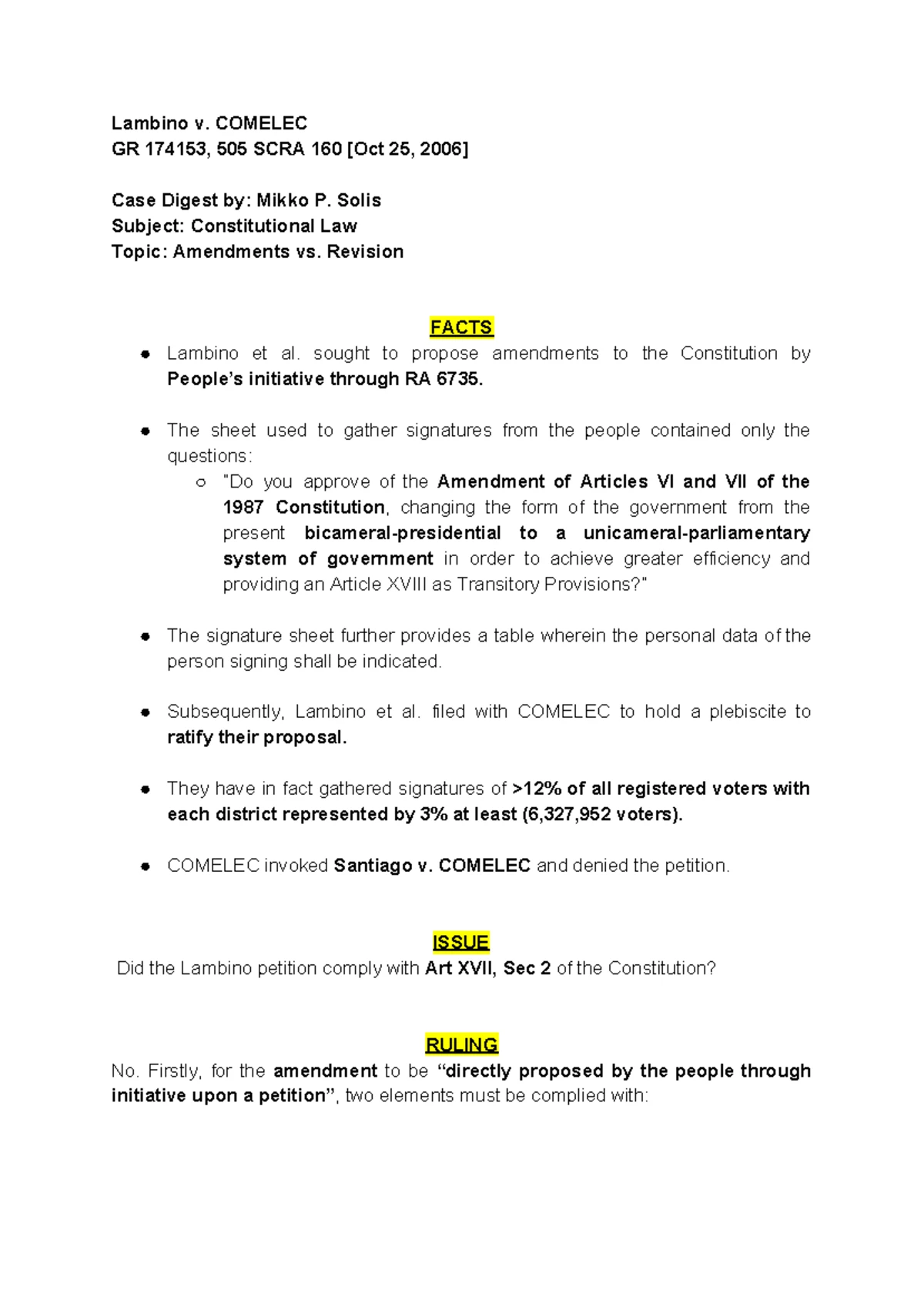Ilide - Case Digest Format and Tips for Law Students - Studocu