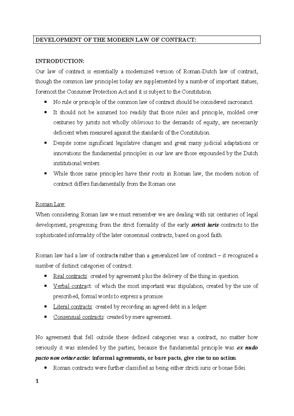 "Contract Law Development: Key Principles and Modern Applications (Term ...
