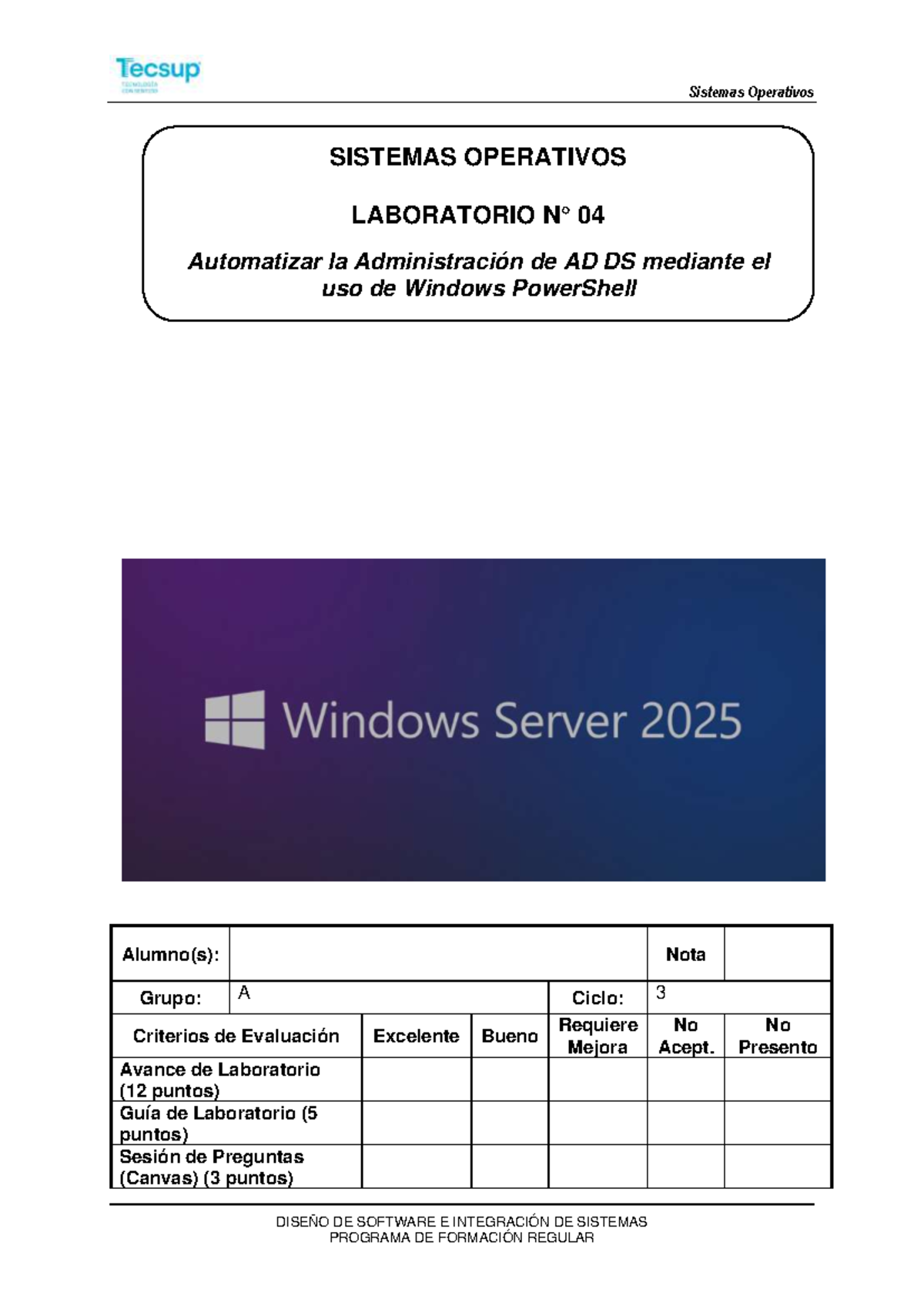 Sistemas Operativos GLAB-S04: Laboratorio 04 - Automatización de AD DS con - Studocu