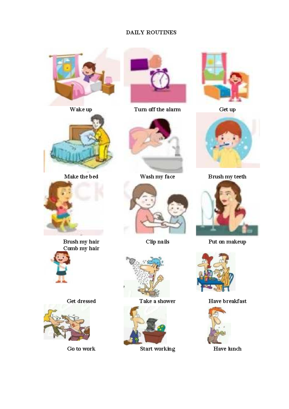 DAILY ROUTINES: A Guide to Everyday Activities and Emotions - Studocu