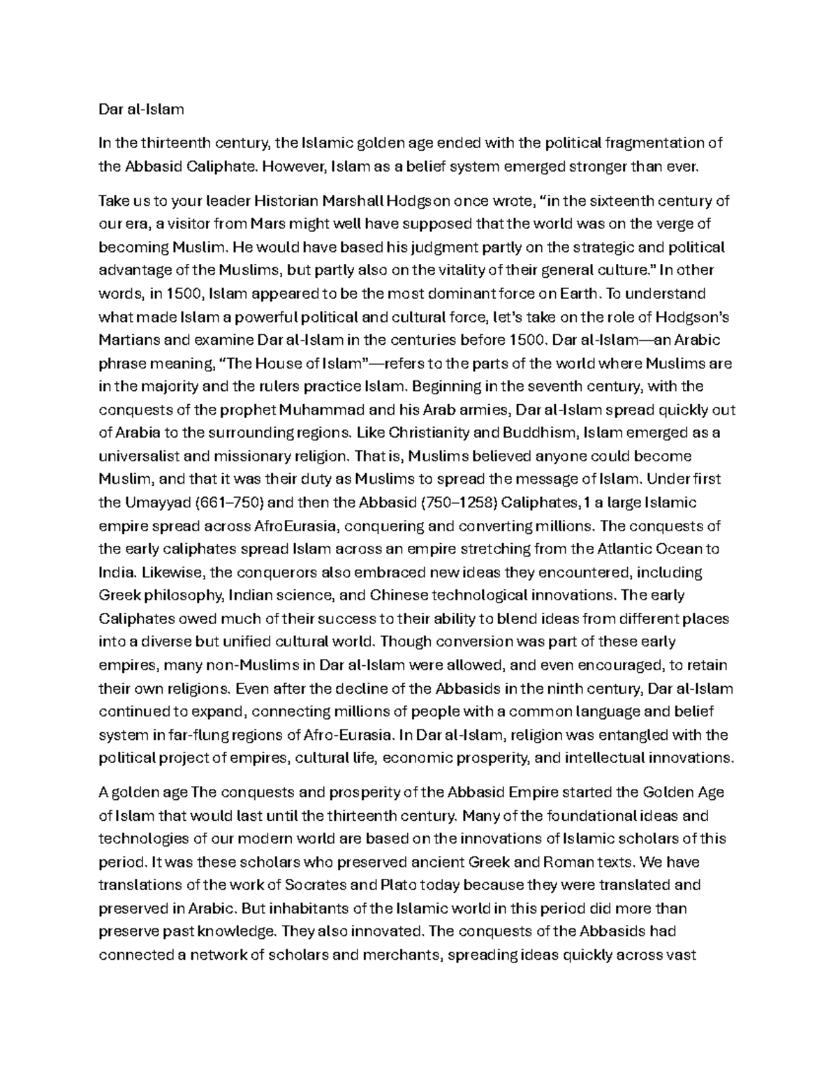 The Rise and Decline of the Islamic Golden Age (HIST 101) - Studocu