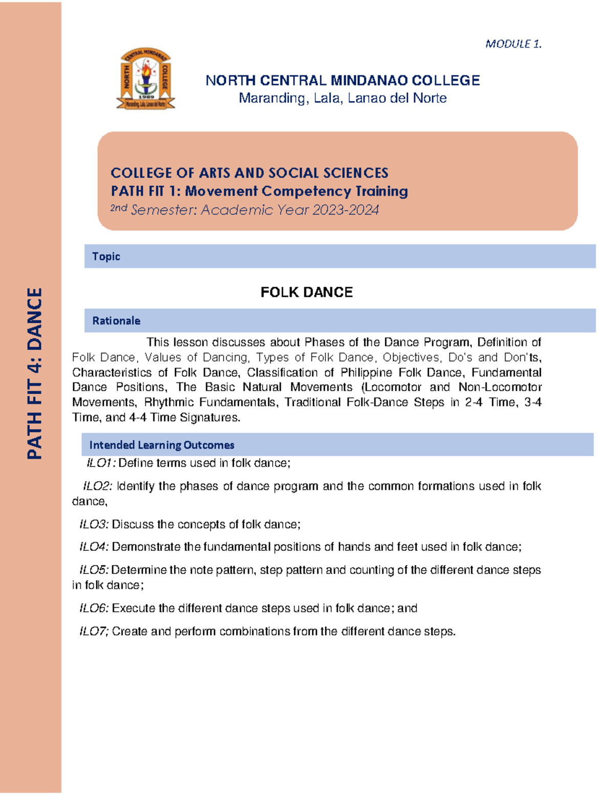 PATH FIT 4: Comprehensive Overview of Folk Dance Techniques - Studocu