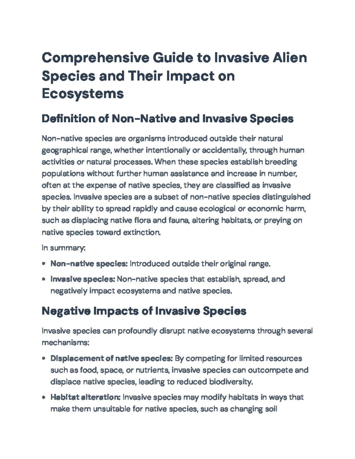 Economic Impacts and Management of Invasive Species in South Africa ...